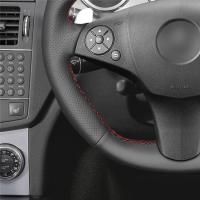 China Hand Stitching Steering Wheel Cover For Mercedes-Benz GLK SLR-Class AMG 63 65 AMG for sale