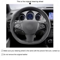 China Hand Stitching Steering Wheel Cover For Mercedes-Benz GLK SLR-Class AMG 63 65 AMG for sale