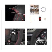China Black Artificial Leather Custom DIY Hand Sewing Steering Wheel Cover for Porsche Finish for sale