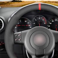 China Blue Soft Suede Steering Wheel Cover for Seat Leon 1P FR Cupra MK2 Ibiza 6L 2006 2007 for sale