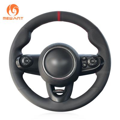 China Custom Gray Thread Hand Stitched Steering Wheel Wrap for Mini JCW Clubman Convertible for sale