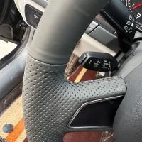 China 2011-2018 Audi A4 A6 A7 A8 Allroad Q5 Q7 Black Artificial Leather Steering Wheel Cover for sale