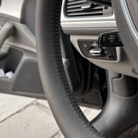 China 2011-2018 Audi A4 A6 A7 A8 Allroad Q5 Q7 Black Artificial Leather Steering Wheel Cover for sale