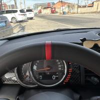 China Custom Gray Thread Hand Stitched Steering Wheel Wrap for Mini JCW Clubman Convertible for sale