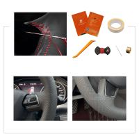 China 2011-2018 Audi A4 A6 A7 A8 Allroad Q5 Q7 Black Artificial Leather Steering Wheel Cover for sale