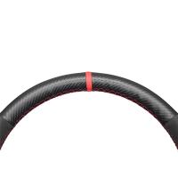 China 2004-2010 Cayenne Matte Carbon Suede Hand Sewing Steering Wheel Cover for Perfect Fit for sale