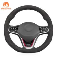 China Volkswagen VW Golf 8 MK8 GTI Golf GTE GTD 2020-2021 Black Suede Steering Wheel Cover for sale