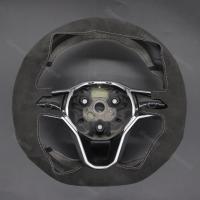China Volkswagen VW Golf 8 MK8 GTI Golf GTE GTD 2020-2021 Black Suede Steering Wheel Cover for sale