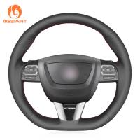 China Blue Suede Custom Steering Wheel Wrap for Seat Exeo Leon Toledo Ibiza Altea Alhambra Mii Cupra Tarraco Ateca for sale