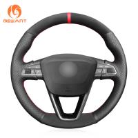 China Blue Suede Custom Steering Wheel Wrap for Seat Exeo Leon Toledo Ibiza Altea Alhambra Mii Cupra Tarraco Ateca for sale