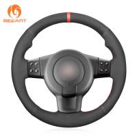 China Blue Suede Custom Steering Wheel Wrap for Seat Exeo Leon Toledo Ibiza Altea Alhambra Mii Cupra Tarraco Ateca for sale