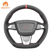 China Blue Suede Custom Steering Wheel Wrap for Seat Exeo Leon Toledo Ibiza Altea Alhambra Mii Cupra Tarraco Ateca for sale
