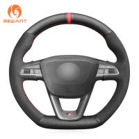 China Blue Suede Custom Steering Wheel Wrap for Seat Exeo Leon Toledo Ibiza Altea Alhambra Mii Cupra Tarraco Ateca for sale