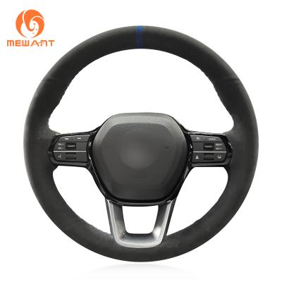 China Customized Durable Matte Carbon Fiber Blue Steering Wheel Cover for Honda Civic 11 2022 for sale
