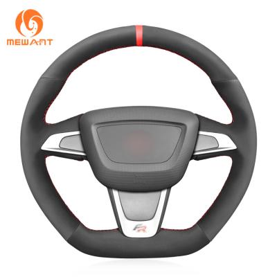 China Customized Blue Suede Steering Wheel Cover for Seat Ibiza 6J FR CUPRA Mii FR 2012-2020 for sale