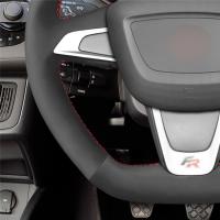 China Customized Blue Suede Steering Wheel Cover for Seat Ibiza 6J FR CUPRA Mii FR 2012-2020 for sale