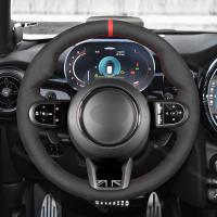 China 2019- Mini F54 F56 F57 LCI 2 JCW Clubman Black Suede Steering Wheel Cover Feel Comfortable for sale