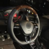 China Customized Sports Style Steering Wheel Cover Wrap for CADDY IV Variant SAB 2013-2021 for sale