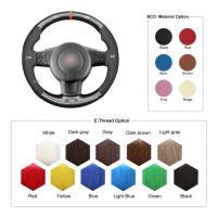 China Grey Leather Steering Wheel Cover for Seat Leon FR Cupra MK2 1P Ibiza FR 6L 2005-2009 for sale