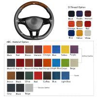 China Customized Sports Style Steering Wheel Cover Wrap for CADDY IV Variant SAB 2013-2021 for sale