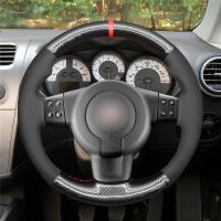 China Carbon Soft Suede Steering Wheel Cover Wrap for Seat Leon 1P FR Cupra MK2 Ibiza 6L for sale