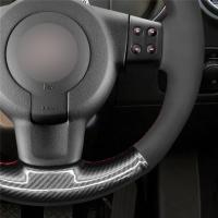 China Carbon Soft Suede Steering Wheel Cover Wrap for Seat Leon 1P FR Cupra MK2 Ibiza 6L for sale