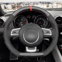 China Hand Sewing Carbon Suede Steering Wheel Cover for Audi A3 8P S3 R8 GT TT TTS RS Spyder for sale
