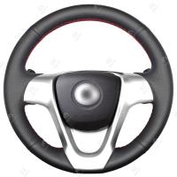 China Black Suede Hand Stitched Steering Wheel Cover for Smart Fortwo 2009-2013 3-Spoke Wheel for sale