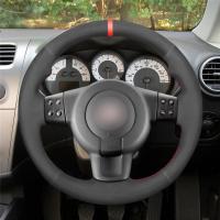 China 2007 Seat Leon 1P FR Cupra MK2 Ibiza 6L Custom Hand Sewing Suede Steering Wheel Cover for sale