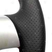 China Black Suede Hand Stitched Steering Wheel Cover for Smart Fortwo 2009-2013 3-Spoke Wheel for sale