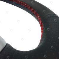China Black Suede Hand Stitched Steering Wheel Cover for Smart Fortwo 2009-2013 3-Spoke Wheel for sale