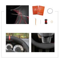 China 2007 Seat Leon 1P FR Cupra MK2 Ibiza 6L Custom Hand Sewing Suede Steering Wheel Cover for sale