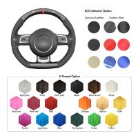 China Hand Sewing Carbon Suede Steering Wheel Cover for Audi A3 8P S3 R8 GT TT TTS RS Spyder for sale