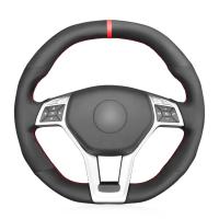China Black Steering Wheel Cover for Mercedes-Benz A45 AMG CLA45 C63 AMG CLS63 AMG 2012-2015 for sale