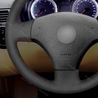 China VW Bora 2000 2001 2002 2003 2005 Grey Faux Leather Hand Sewing Steering Wheel Cover for sale