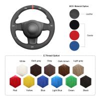 China Seat Leon 1P FR Cupra Ibiza 6L MK2 2005-2009 Custom Full Black Suede Steering Wheel Cover for sale
