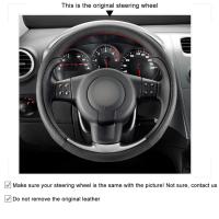 China Hand Sewing Leather Steering Wheel Cover for Seat Leon 1P FR Cupra Ibiza 6L 2006 2007 for sale