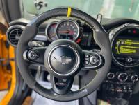 China Handmade Carbon Suede Steering Wheel Wrap for Mini Hatchback JCW F56 Clubman Convertible Countryman Cooper for sale