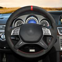 China Mercedes-Benz W463 X166 W166 ML300 ML350 GL350 Handmade Black Suede Steering Wheel Cover for sale