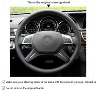 China Mercedes-Benz W463 X166 W166 ML300 ML350 GL350 Handmade Black Suede Steering Wheel Cover for sale