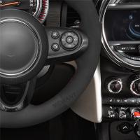 China MINI CLUBMAN 2014 2015 2016 2020 F56 Hand Stitching Black Suede Steering Wheel Cover 20*15*7cm for sale