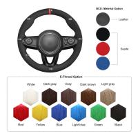 China MINI CLUBMAN 2014 2015 2016 2020 F56 Hand Stitching Black Suede Steering Wheel Cover 20*15*7cm for sale