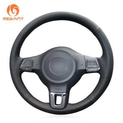 China Hand Stitched Steering Wheel Cover for Volkswagen VW Golf 6 Plus Polo Tiguan Touran Caddy Jetta for sale
