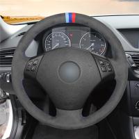 China Car Fitment BMW 3 Series E90 E91 X1 E84 Hand Stitching Alcantera Steering Wheel Cover for sale