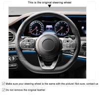 China Red Thread Steering Wheel Cover for Mercedes Benz A250 W177 C118 W205 C257 W213 W463 W222 W167 W247 for sale