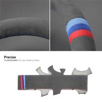 China Car Fitment BMW 3 Series E90 E91 X1 E84 Hand Stitching Alcantera Steering Wheel Cover for sale
