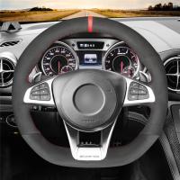 China Mercedes-Benz A45 AMG C43 C63 CLA C45 CLS AMG 2015-2018 Soft Suede Steering Wheel Cover for sale