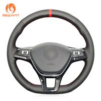 China VW Arteon Golf 7 UP Crafter Polo Jetta Tiguan Sharan T-Roc Touareg Caddy Leather Steering Wheel Cover in Red Suede for sale