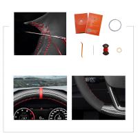 China 3-Spoke Carbon Suede Steering Wheel Cover for Seat Leon 5F Mk3 Ibiza 6J Arona Alhambra 2013-2018 for sale