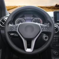 China Artificial Leather Custom Hand Sew Steering Wheel Cover for Mercedes Benz W211 W246 W203 W204 W205 C117 C218 W212 X156 X204 AMG for sale